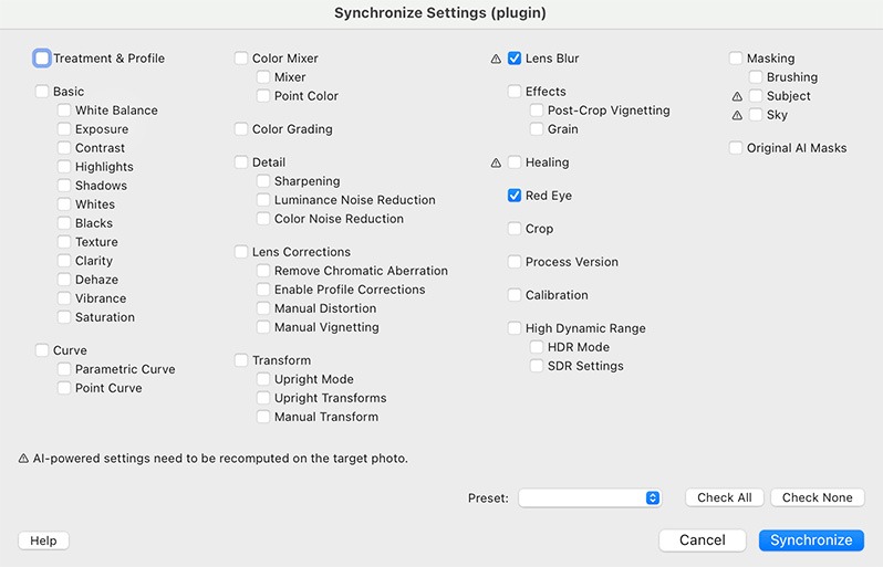 Copy Settings – John R. Ellis Lightroom Plugins